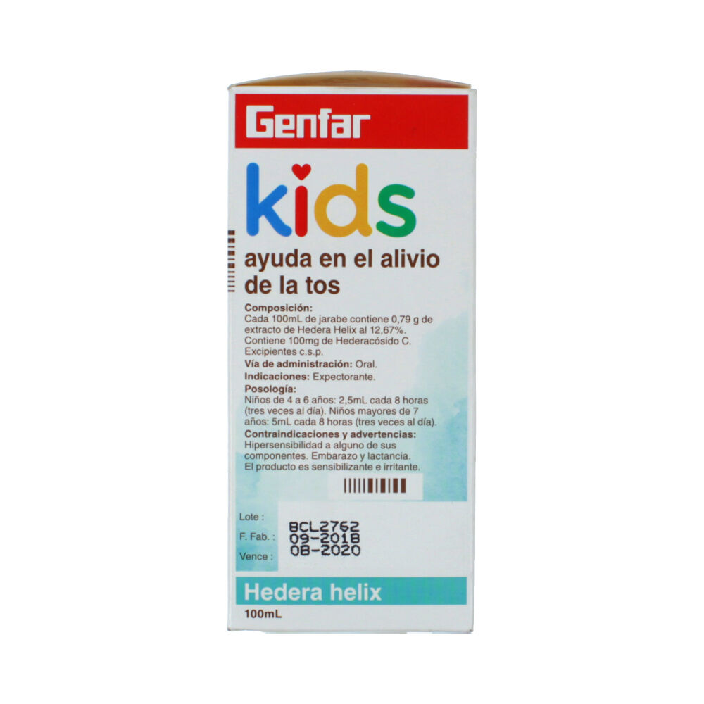 HEDERA HELIX JARABE KIDS 100ML GENFAR LATERAL - Farmacia Droguería San ...