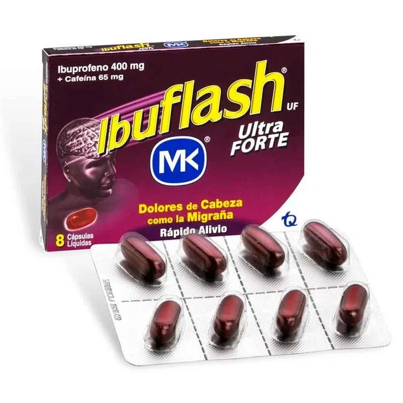 IBUFLASH ULTRA FORTE 8 CAPSULAS LIQUIDAS - Farmacia Droguería San Jorge