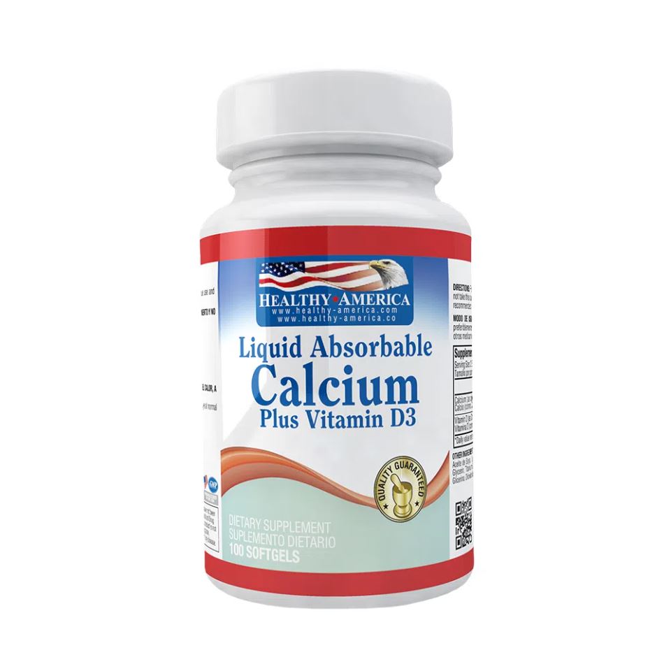 Calcium Plus + Vitamina D 100 Perlas Healthy