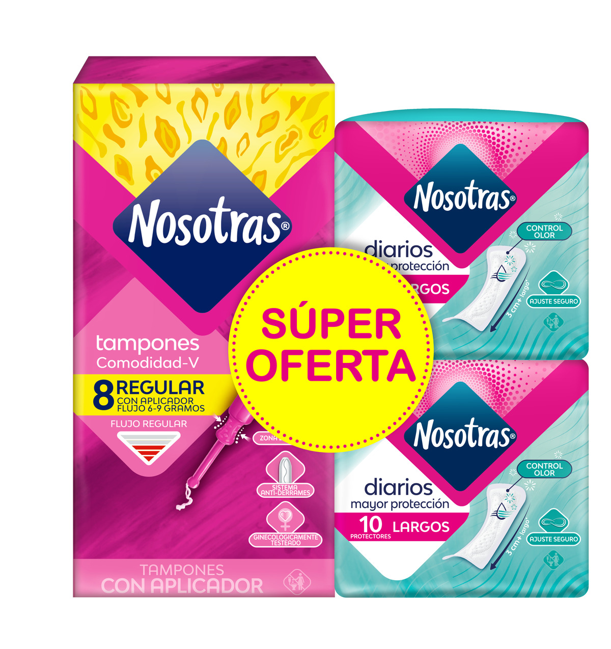 Tampones Nosotras con Aplicador Regular 8 Unidades